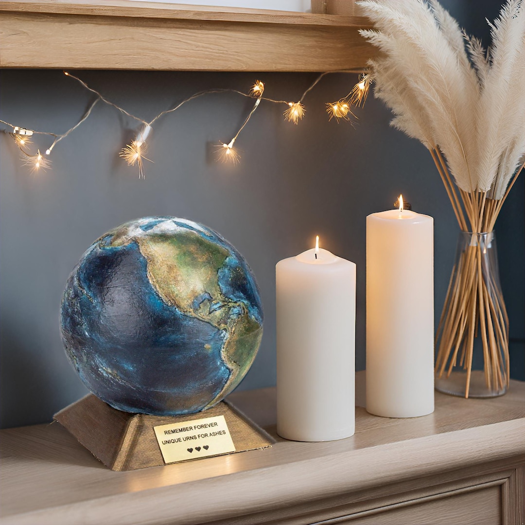 Decorative Urn for Ashes Like A Moon and Earth Urn Cosmic Urns Solar ...