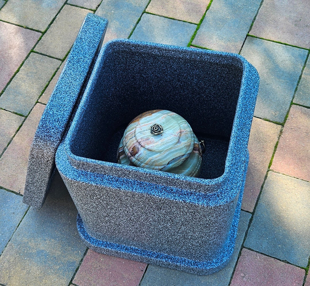 Burial Vault With Cremation Urn Set for Funeral Ceremony and Burial ...