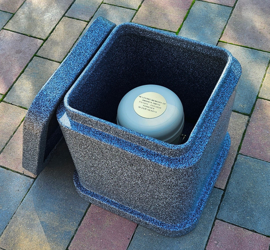 Metal Burial Urn Cemetery Set of Urn and Vault for Funeral Urn ...