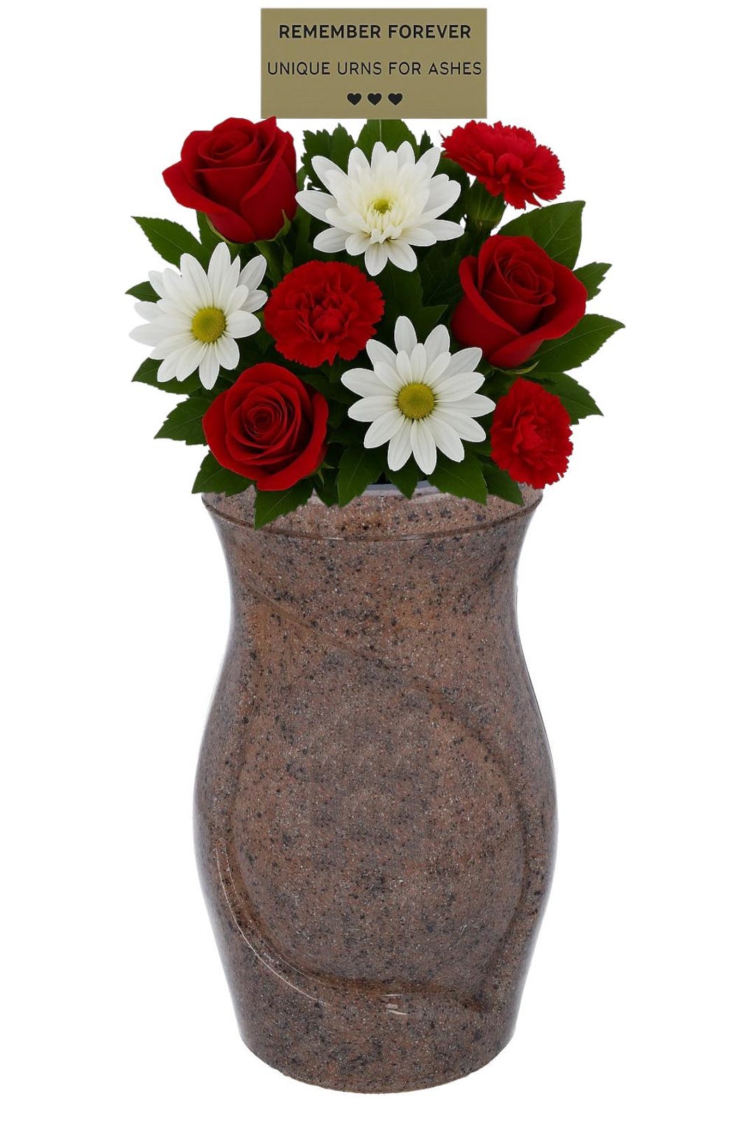 Personalized Memorial Vase – Brown Composite Grave Flower Vase - Etsy