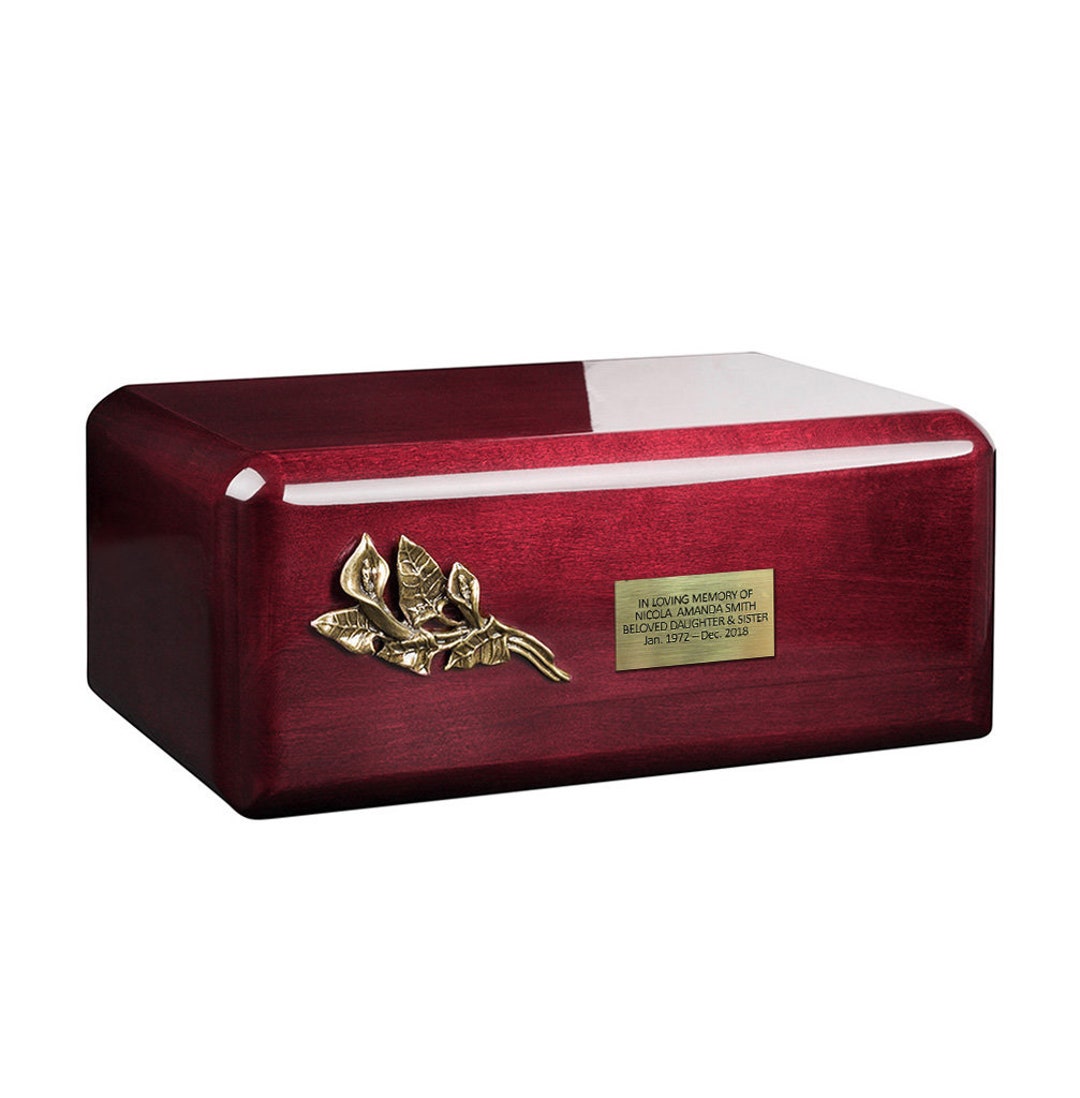Beautiful Solid Wood Casket Human Funeral Ashes Urn for Adult Cremation ...