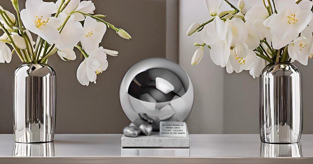 Premium Companion Cremation Urn for Ashes Stainless Steel Sphere Urn ...