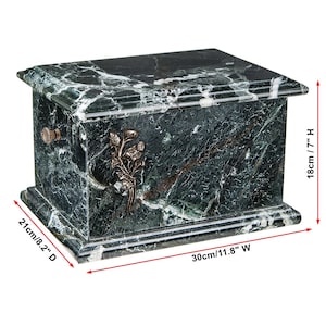 Stone Casket Natural Black Onyx Casket Cremation Ashes Urn for Adult ...