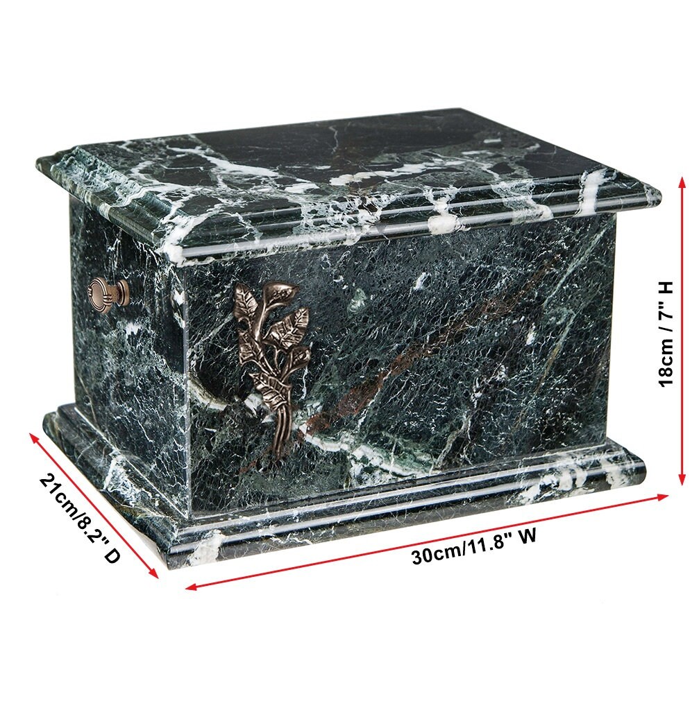 Stone Casket Natural Black Onyx Casket Cremation Ashes Urn for Adult ...