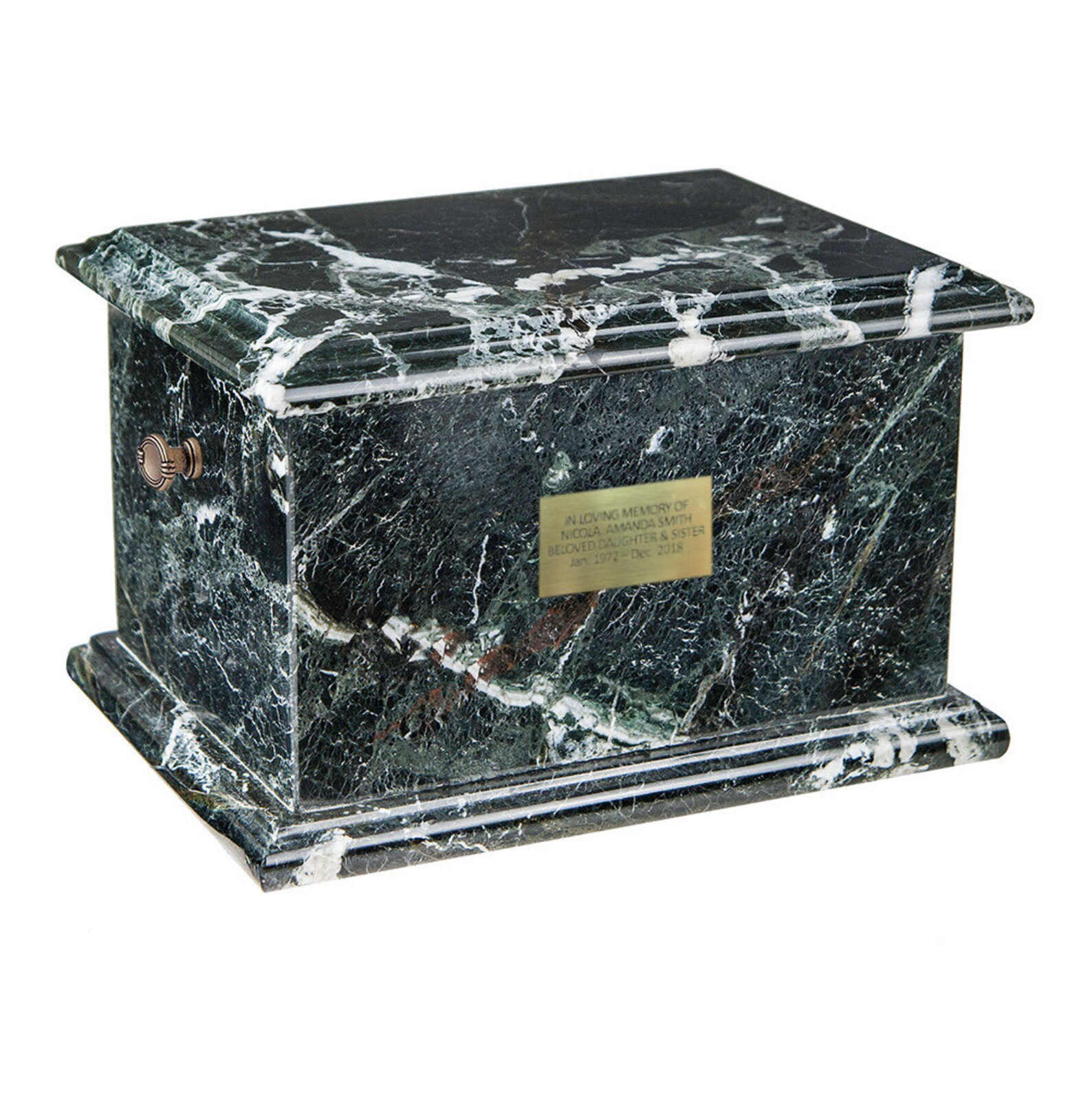 Stone Casket Natural Black Onyx Casket Cremation Ashes Urn for Adult ...