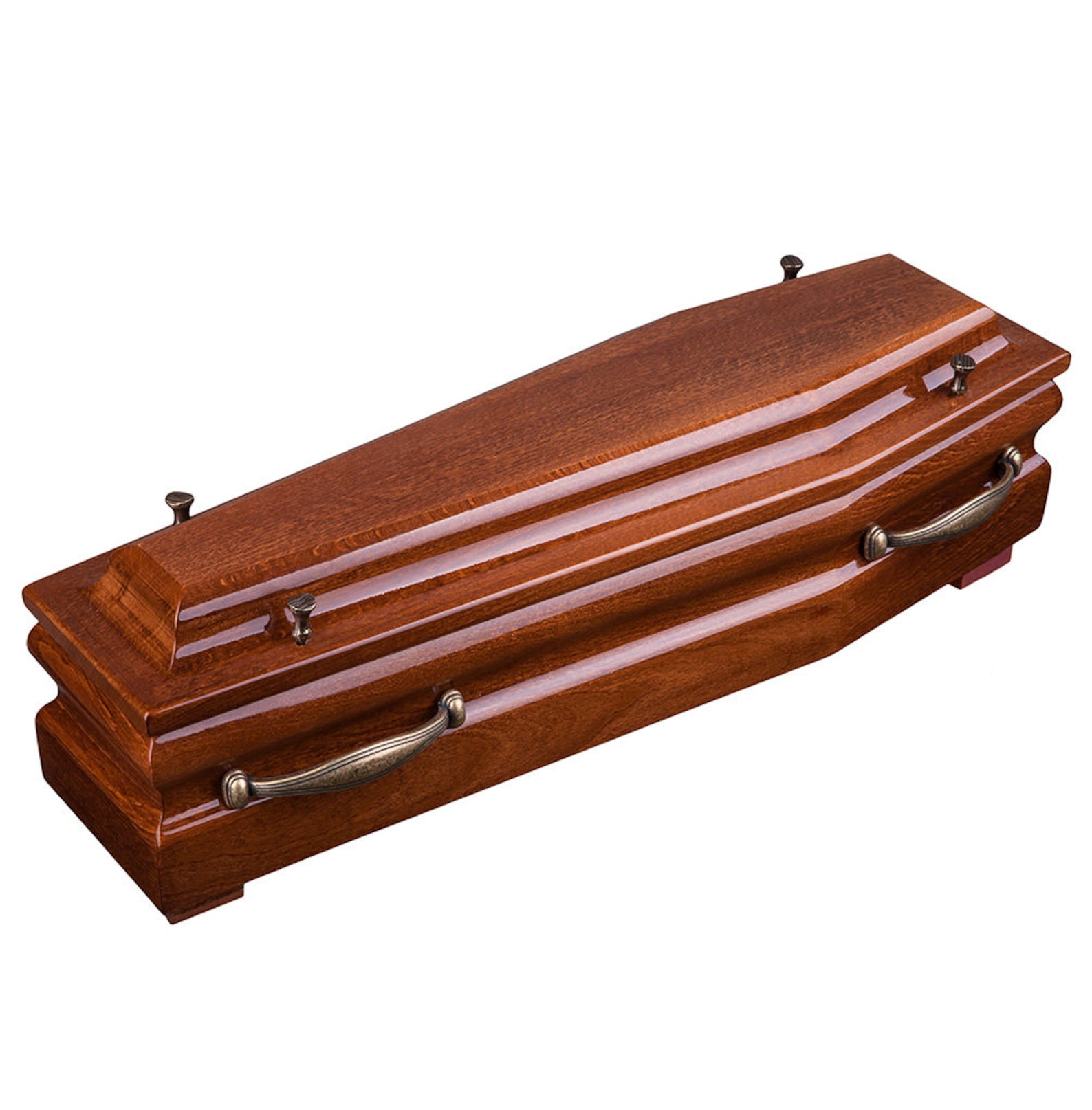 Beautiful Solid Wood Casket With Gold Cross and Handles Adult Cremation ...