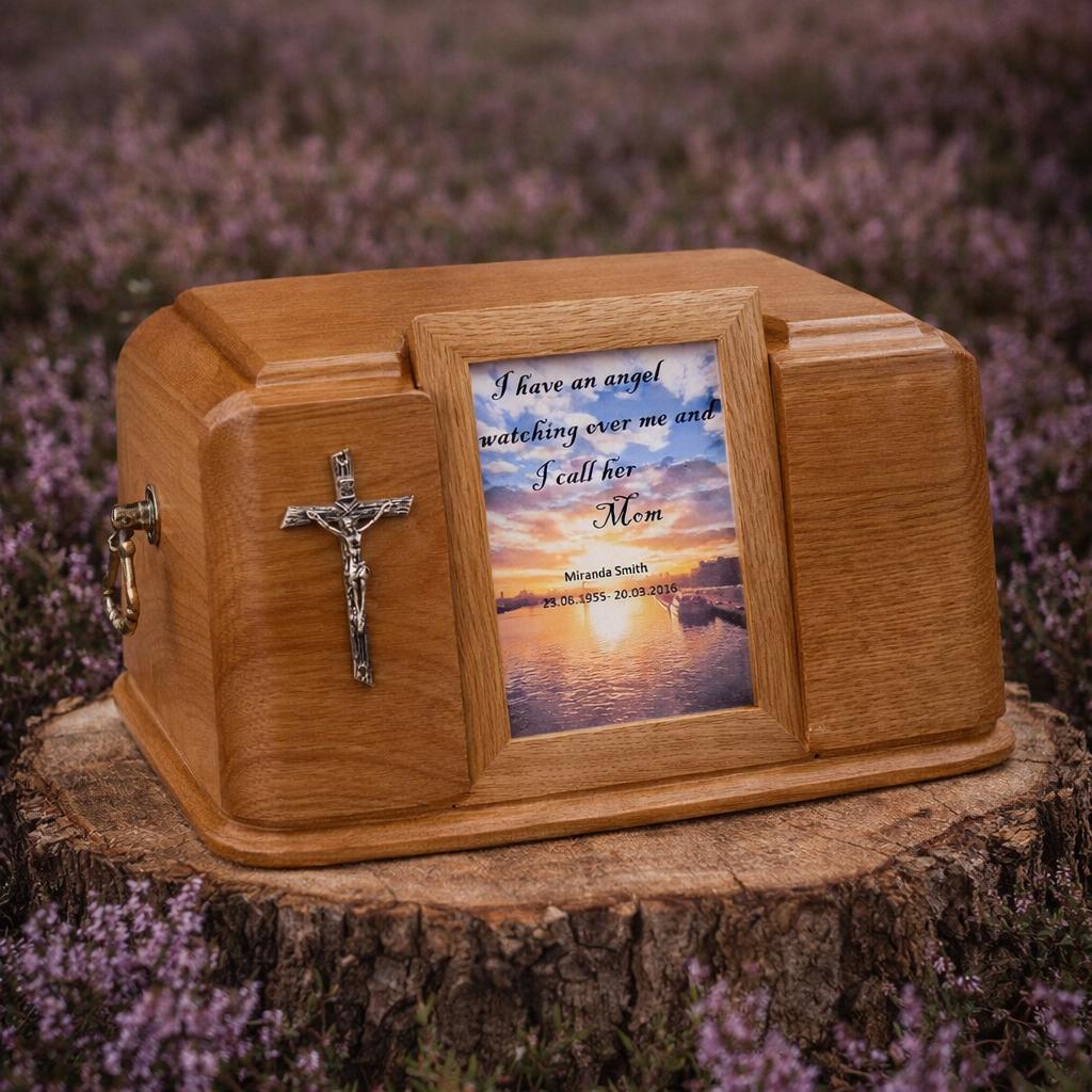 Wooden Urn With Picture Frame, Image Cremation Urn, Personalized Urn ...
