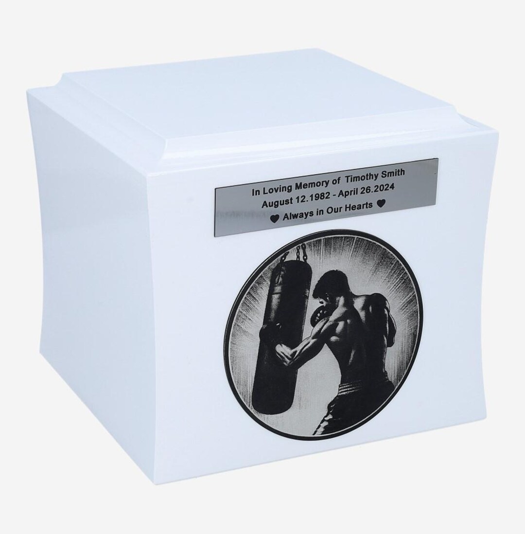 Boxer Cremation Urn Boxing Funeral Urn Warrior Ashes Urn Sport Memorial ...