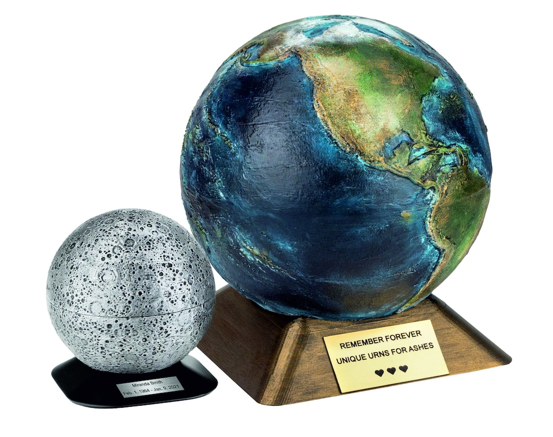 Decorative Urn for Ashes Like A Moon and Earth Urn Cosmic Urns Solar ...