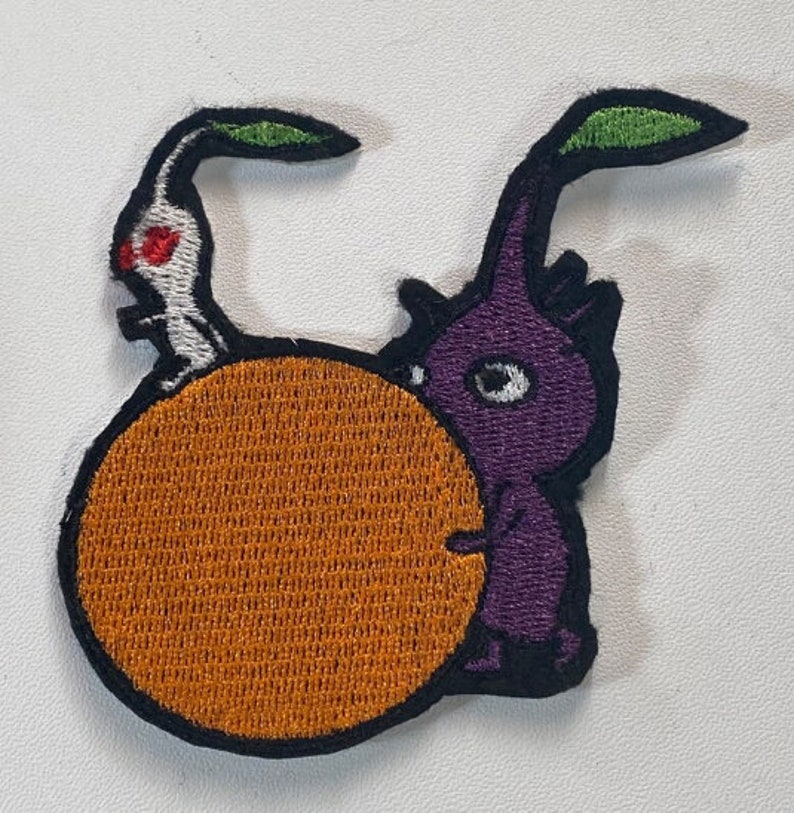 Pikmin Inspired Embroidery File White and Purple Pikmin Carrying Orange ...