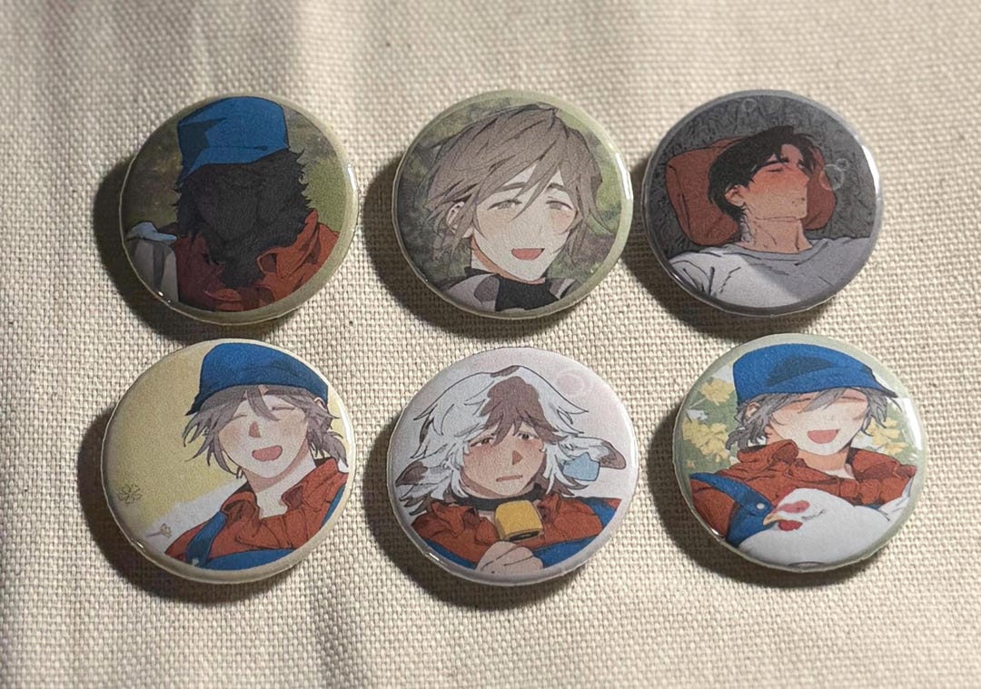 Button Pins Inspired by Mr. A’s Farm! Homemade! 32mm Manga - Etsy