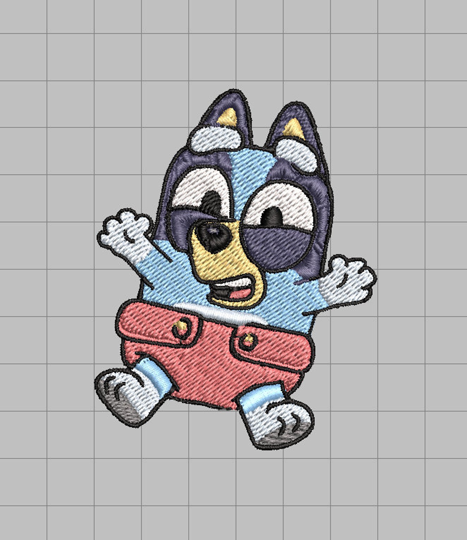 Baby Bluey Embroidery Patch Design/instant Download - Etsy