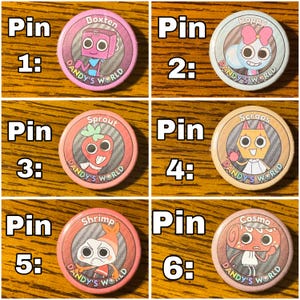 Cute Button Pins Inspired by Dandy’s World! Homemade! 32mm - Etsy