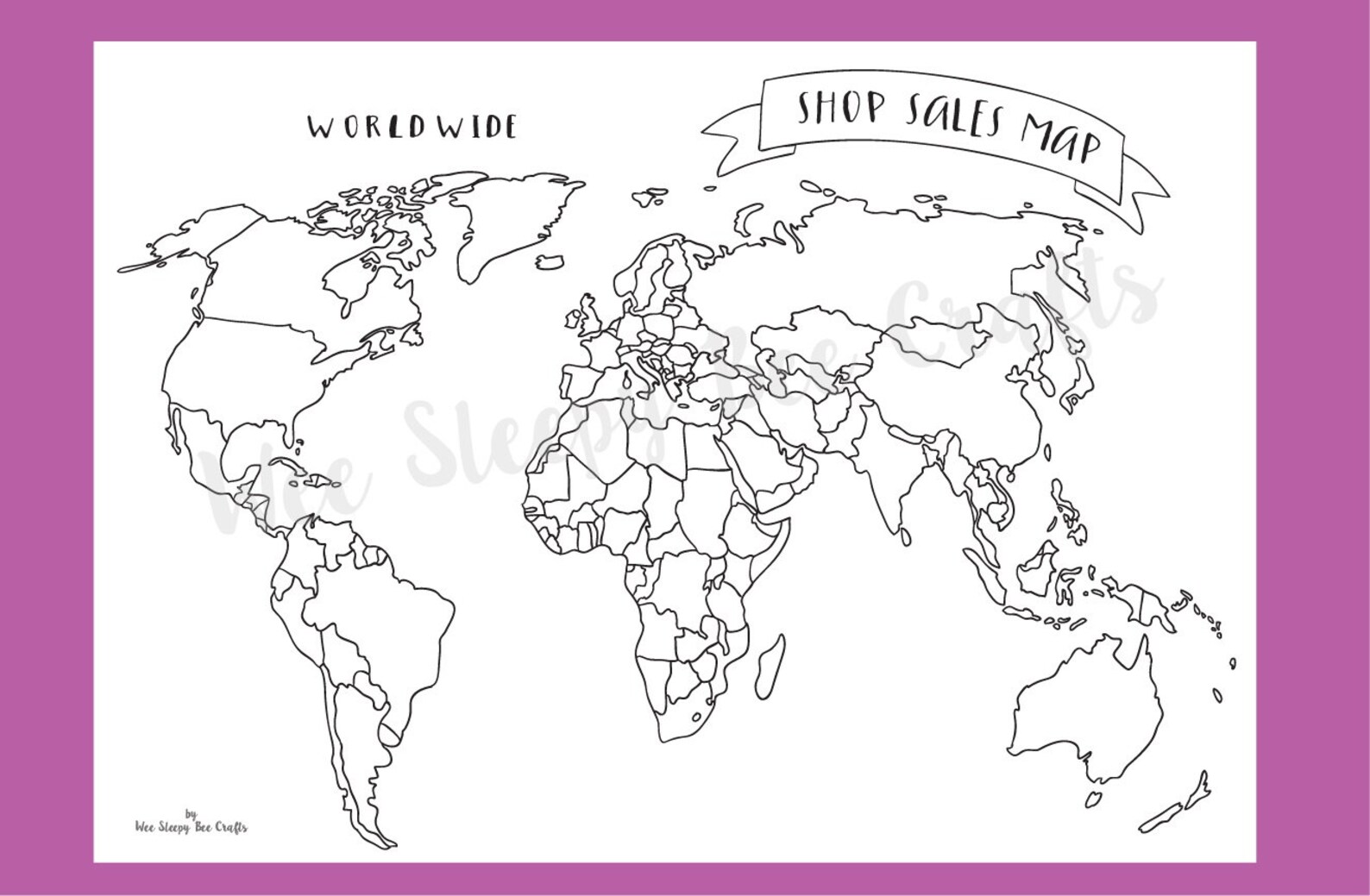 Shop Sales World Map Colouring Page, Goal Tracker (digital Download PDF ...