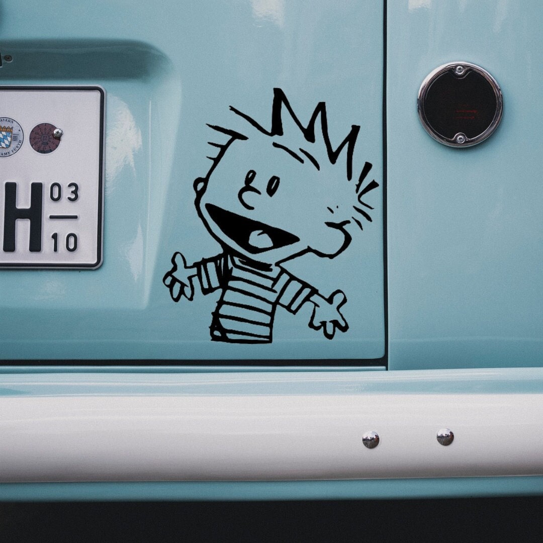Calvin Smiling Window Vinyl Decal Sticker - Etsy