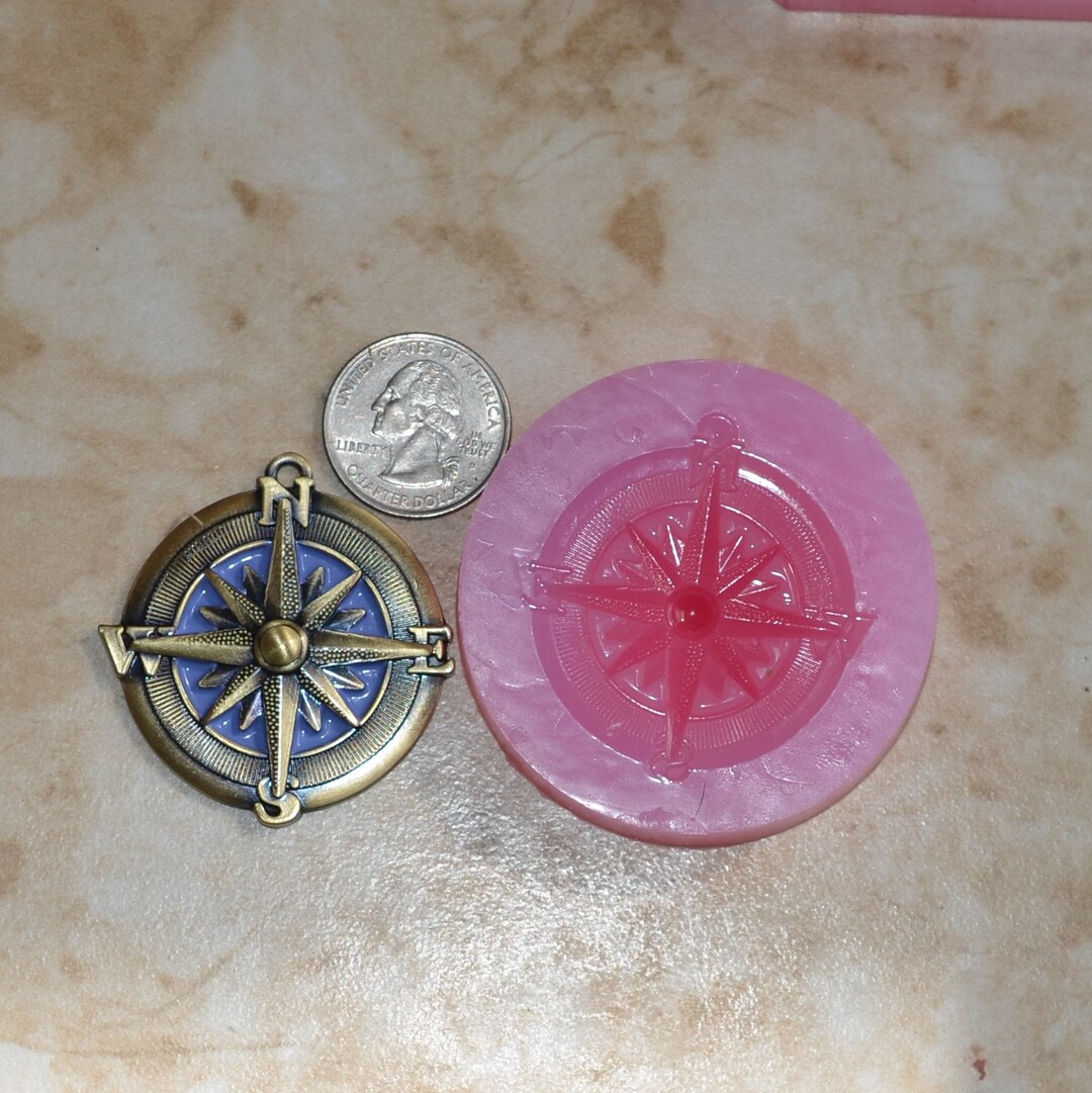 Compass Pendant Silicone Mold, Crafts, Jewelry, Scrapbooking, Resin ...