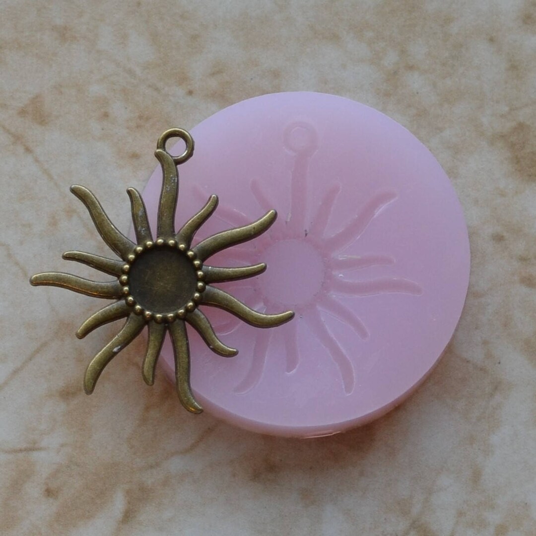 SUN Bezel Silicone Mold, Jewelry, Resin, Clay, Pendant, Necklace, Hung ...