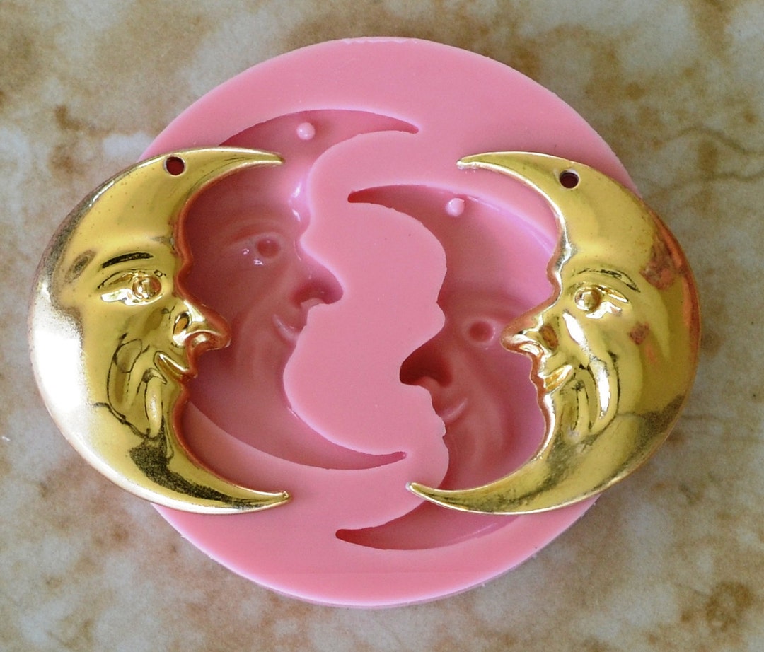 Moon Mold Silicone Mold, Jewelry, Resin, Clay, Pendant, Necklace, Hung ...