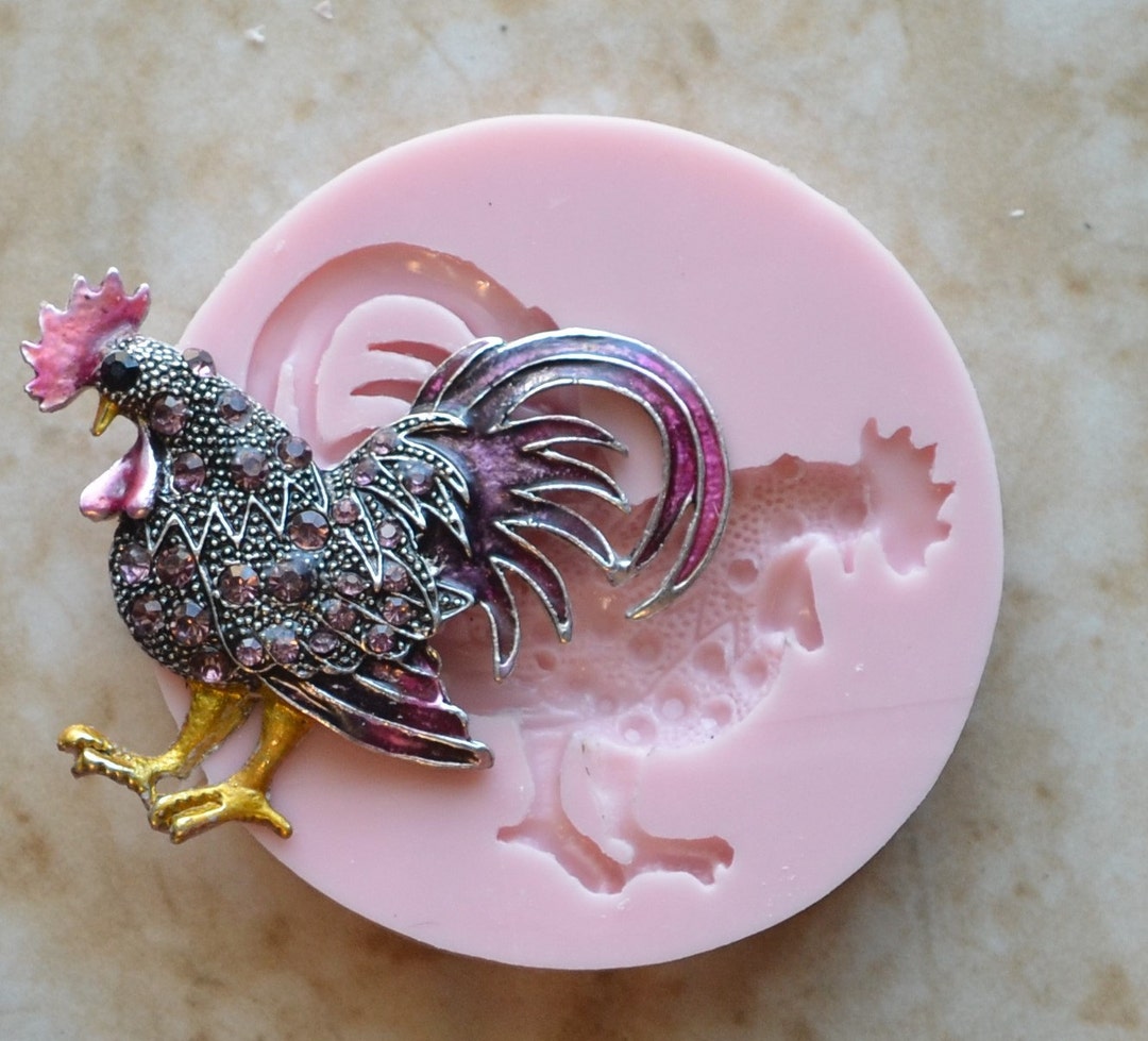 Rooster Chicken Silicone Mold, Birds, Resin Birds Mold, Clay, Epoxy ...