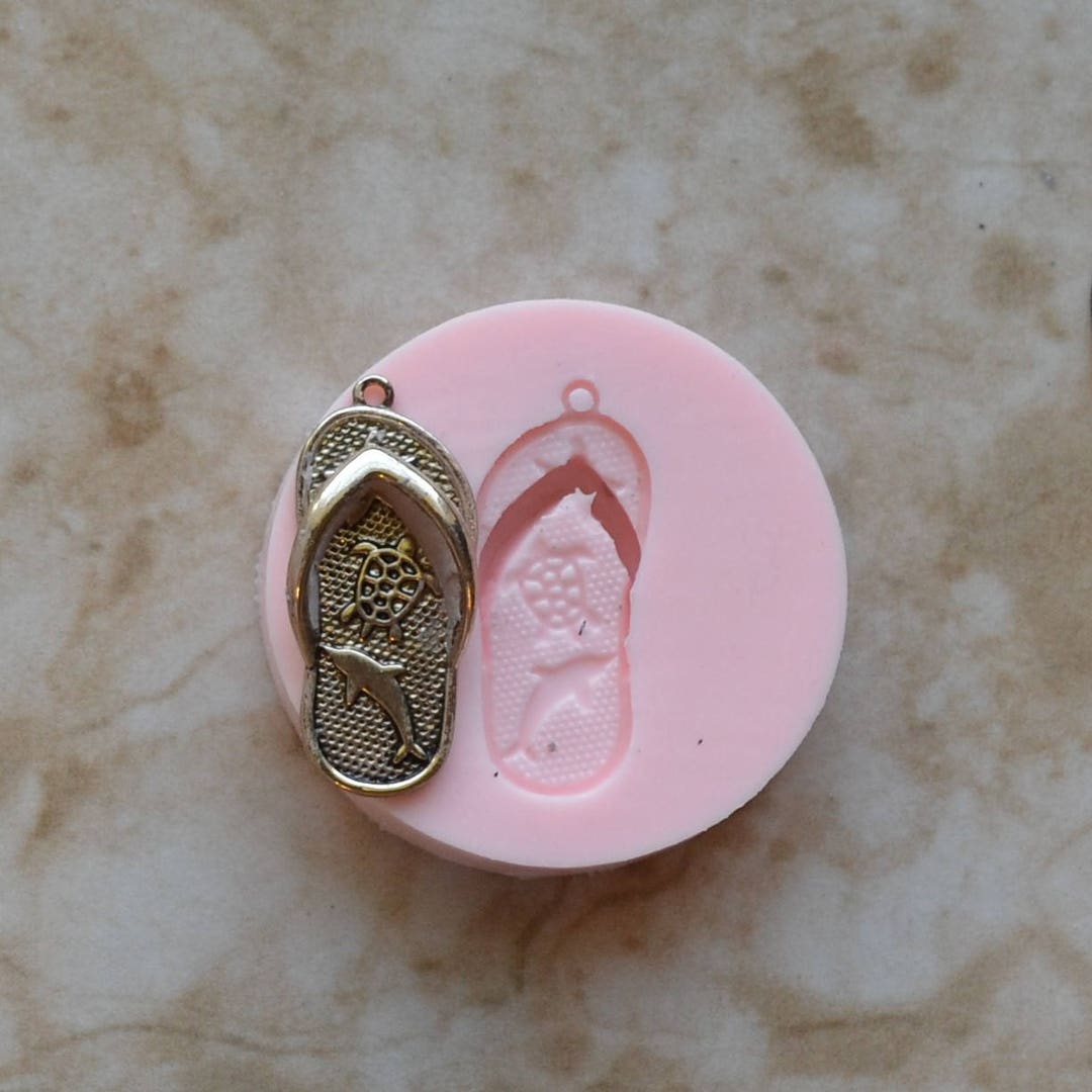 Flip Flops Silicone Mold, Jewelry, Resin, Clay, Pendant, Necklace, Hung ...