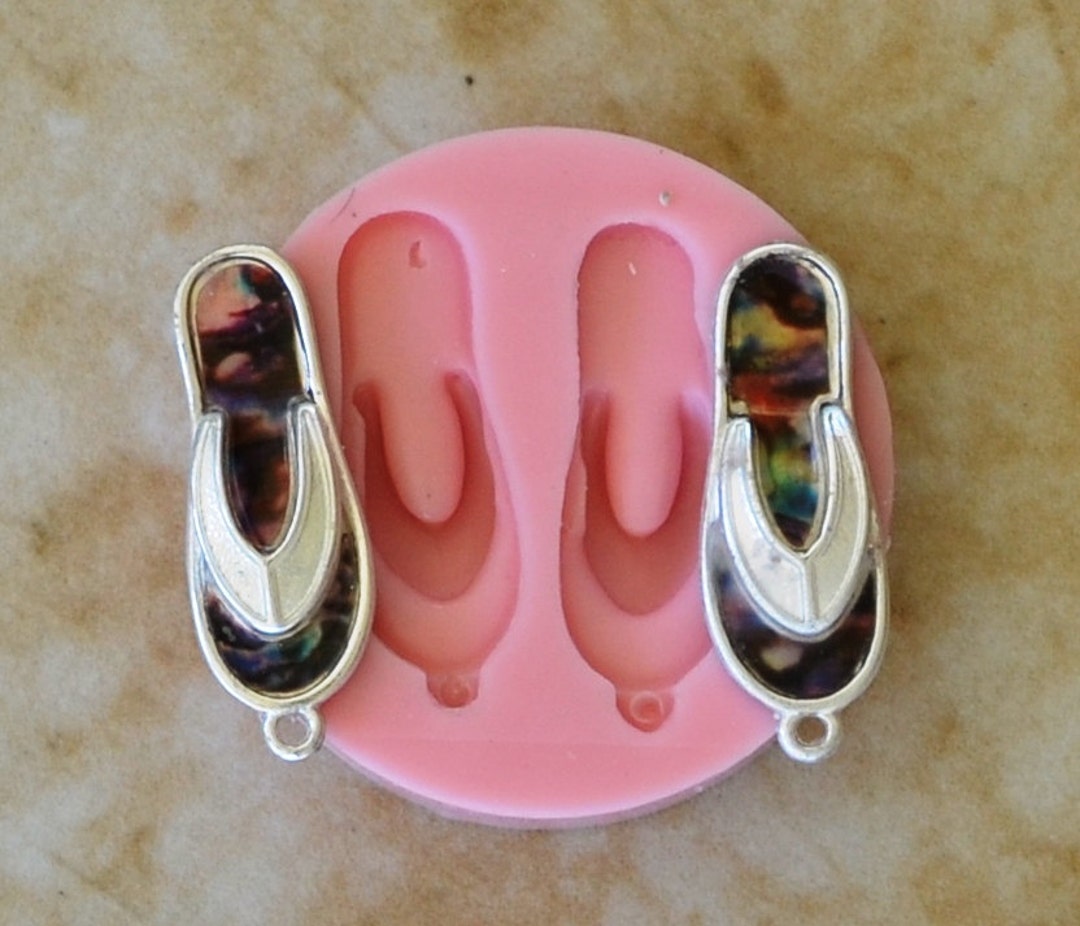 Flip Flops Silicone Mold, Jewelry, Resin, Clay, Pendant, Necklace, Hung ...