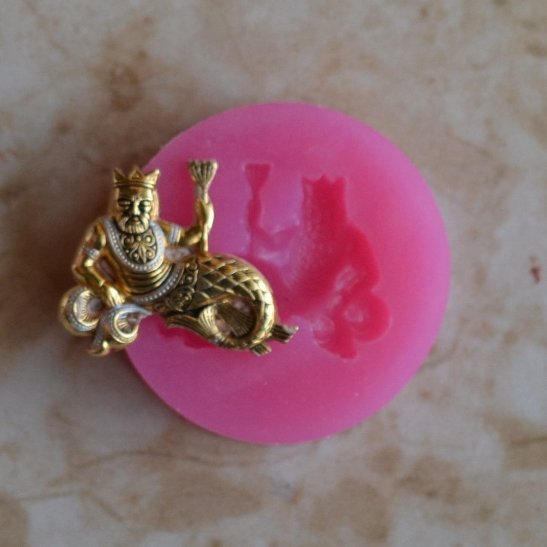 Poseidon Neptune God of the Sea Silicone Mold, Molds, Cake, Candy, Clay ...