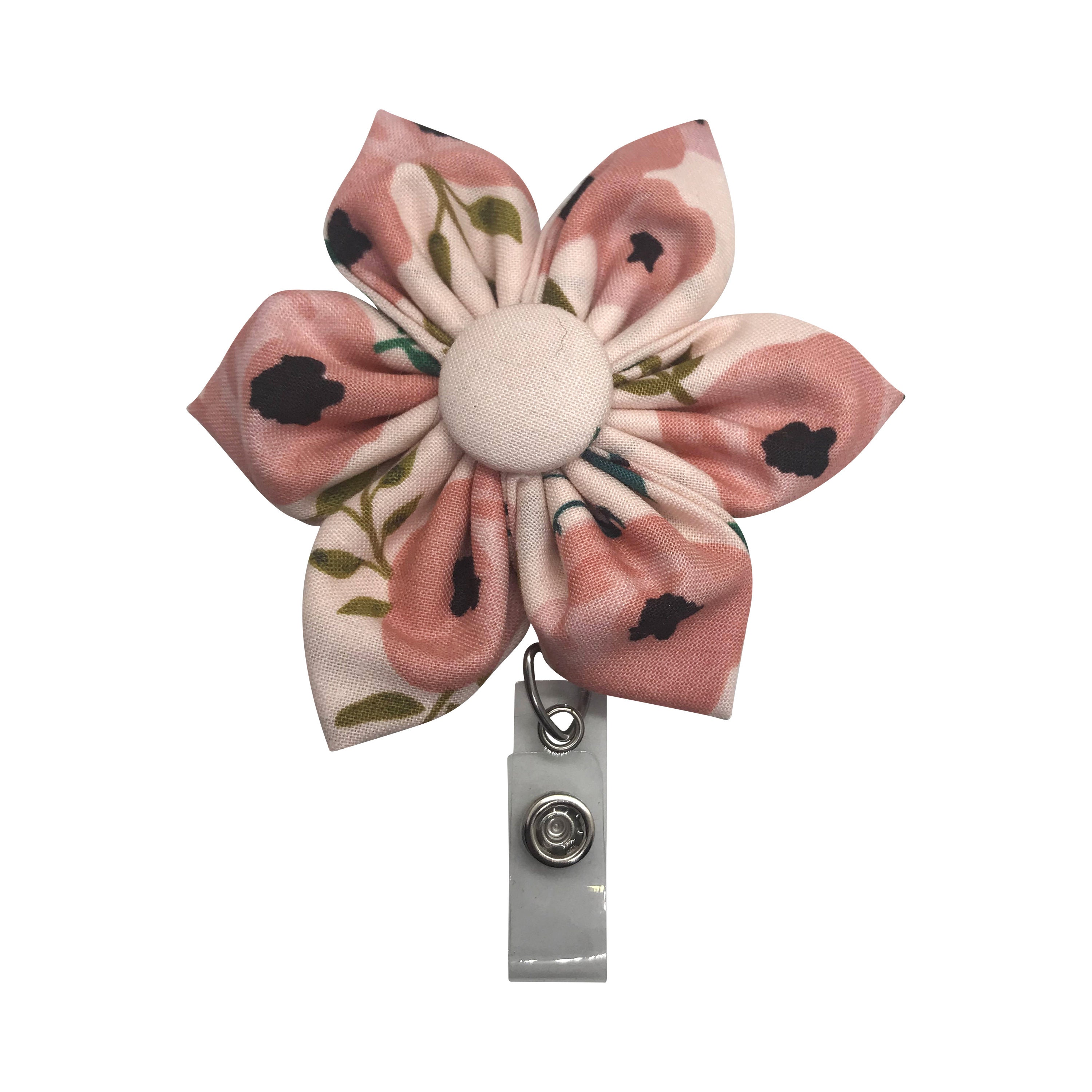 Retractable Flower Name Badge Reel ID Holder - Etsy 日本