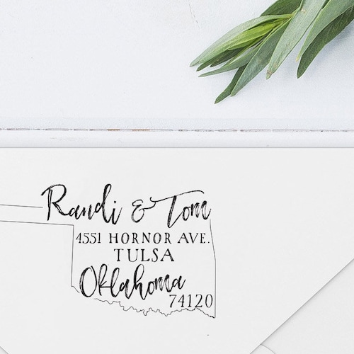 Custom Oklahoma Address Stamp Personalized Oklahoma Return - Etsy