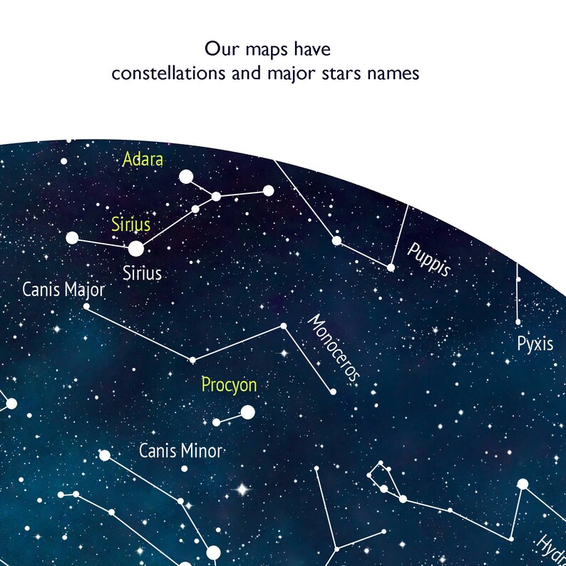 CUSTOM STAR MAP Poster Custom Star Map Download | Etsy