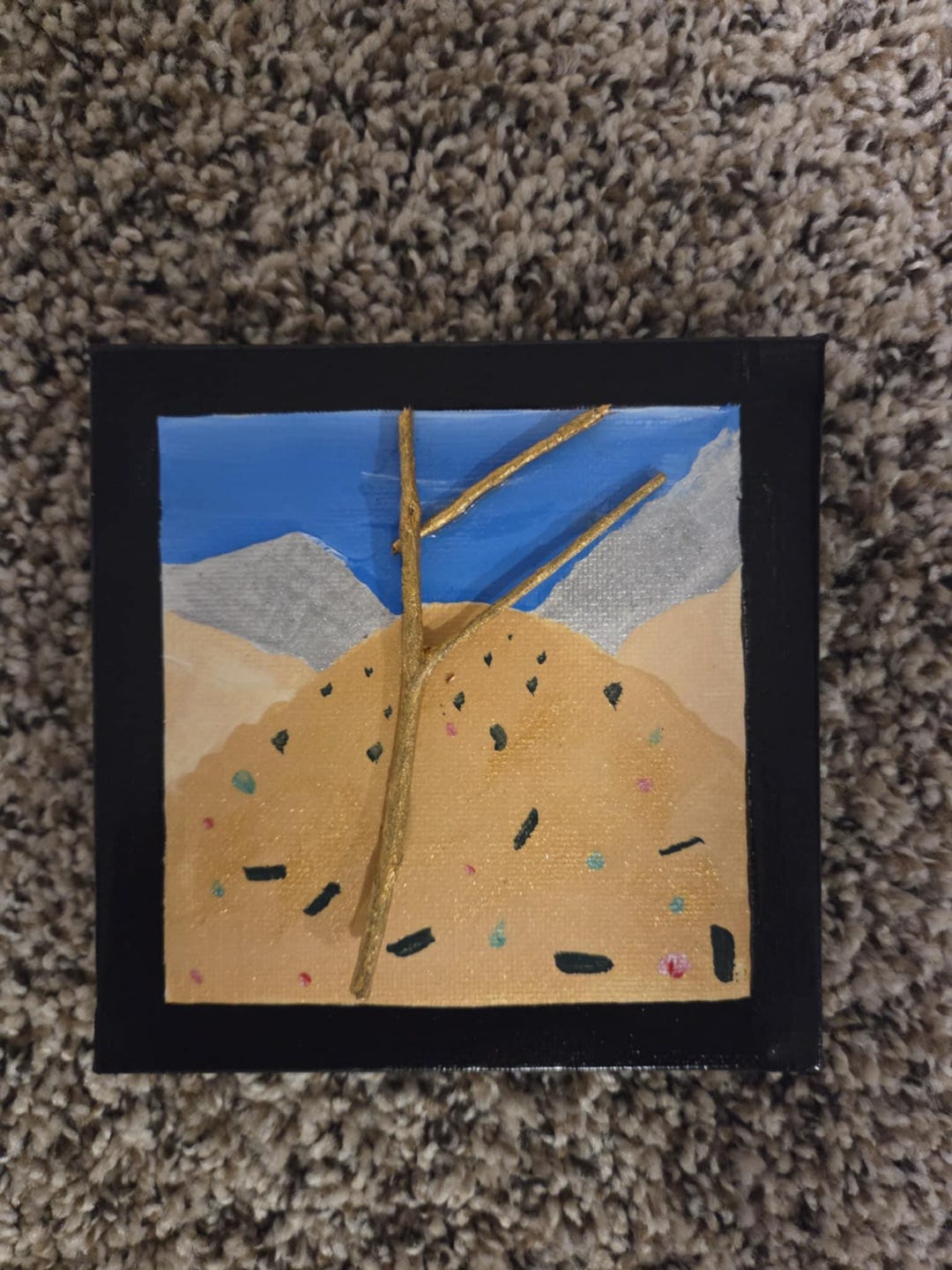 Fehu" Rune Painting Art for Wall or Altar 5x5 Acrylic and Wood on ...