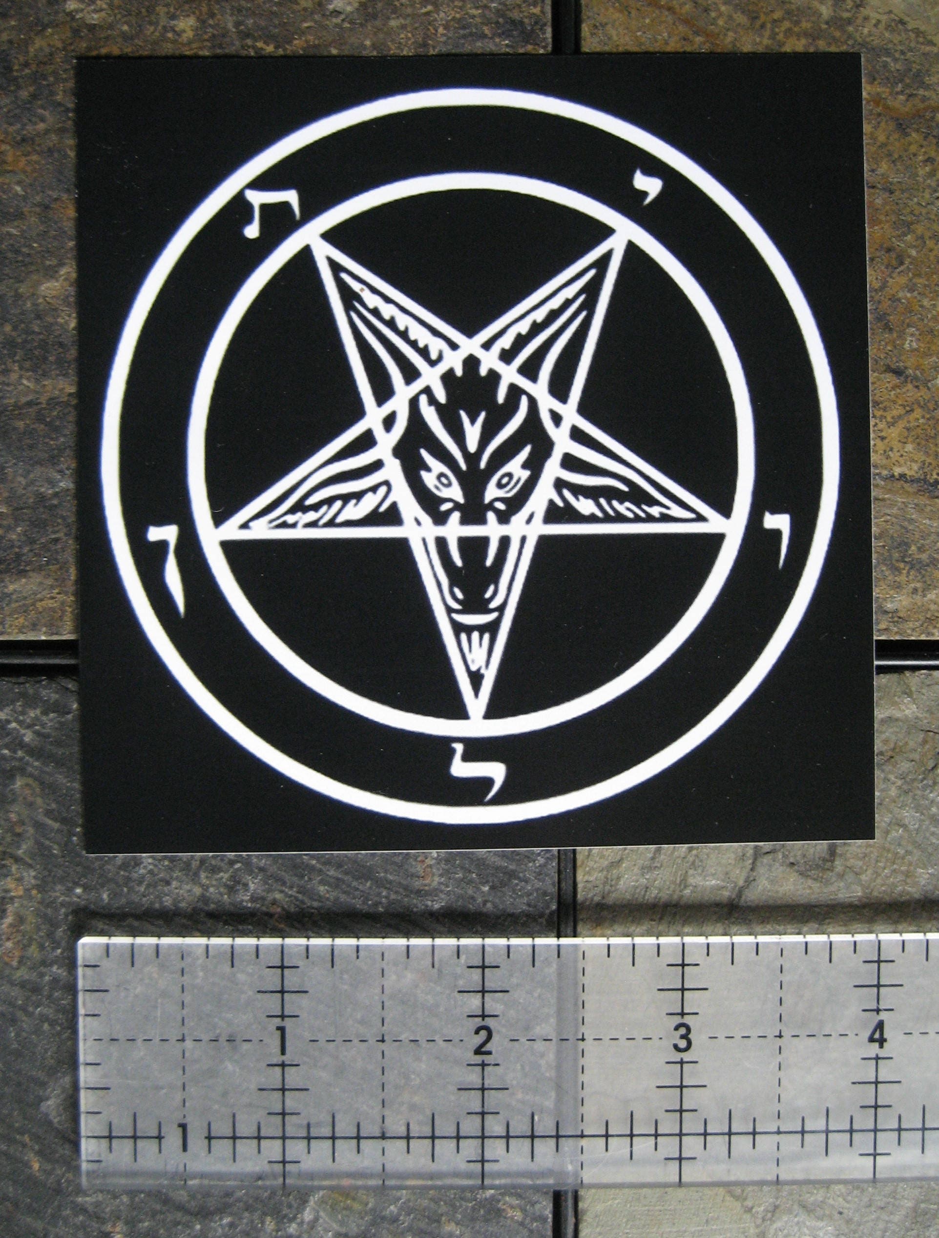 4x4" Pentagram VINYL Waterproof Sticker - Decal Bumper Satanic Occult ...