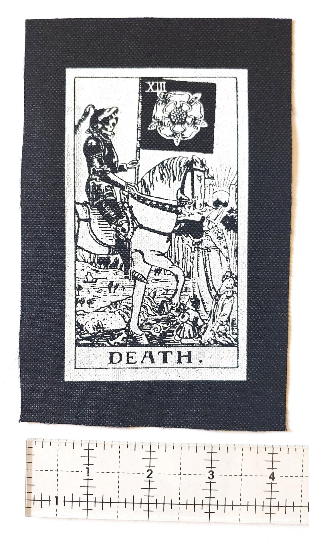 Death Tarot Card Patch - Occult Pentagram Star Pentacle Gothic ...