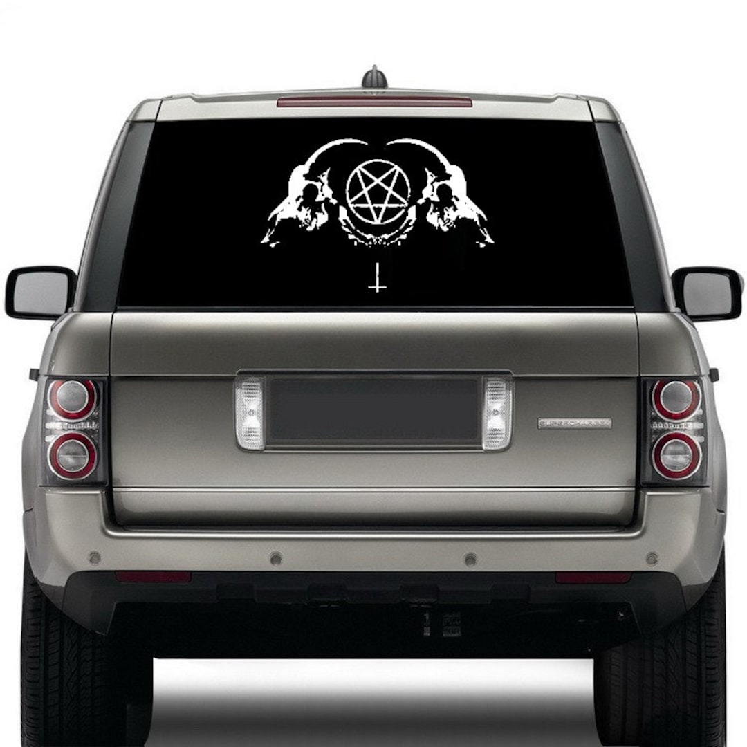 Goat Skull Die Cut Vinyl Sticker - Pentagram Decal Satanic Occult Metal ...