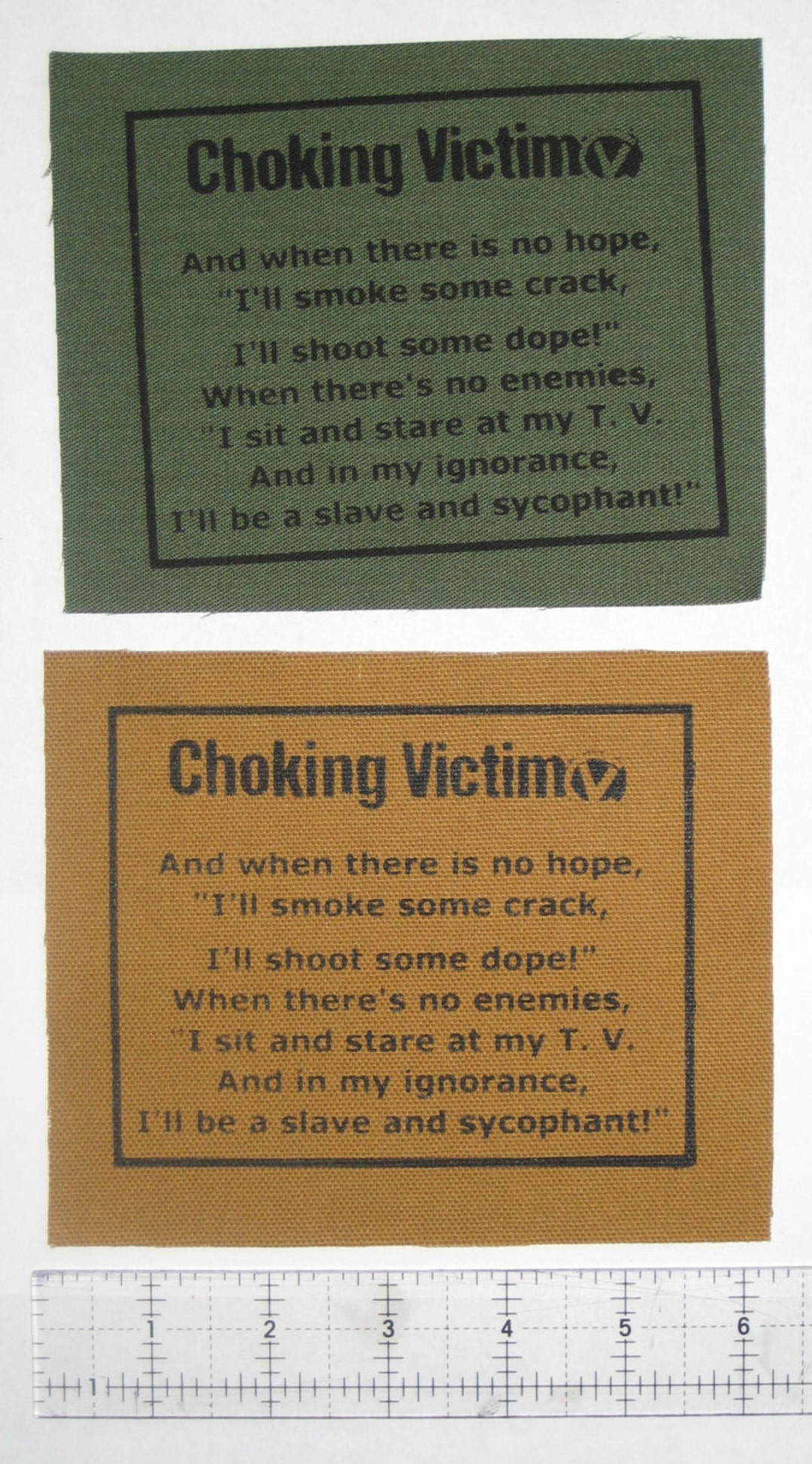 CHOKING VICTIM DIY Patch- Anarcho Punk Crust Ska Leftover Crack Star ...