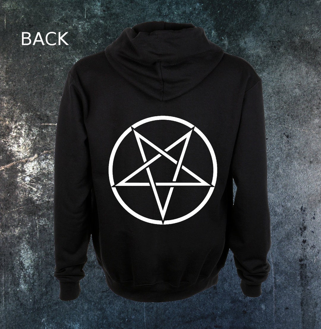 Inverted Pentacle Zip up Zipper Hoodie - Satanic Pentagram Inverted Pentacle Zip up Zipper Hoodie - Satanic Pentagram