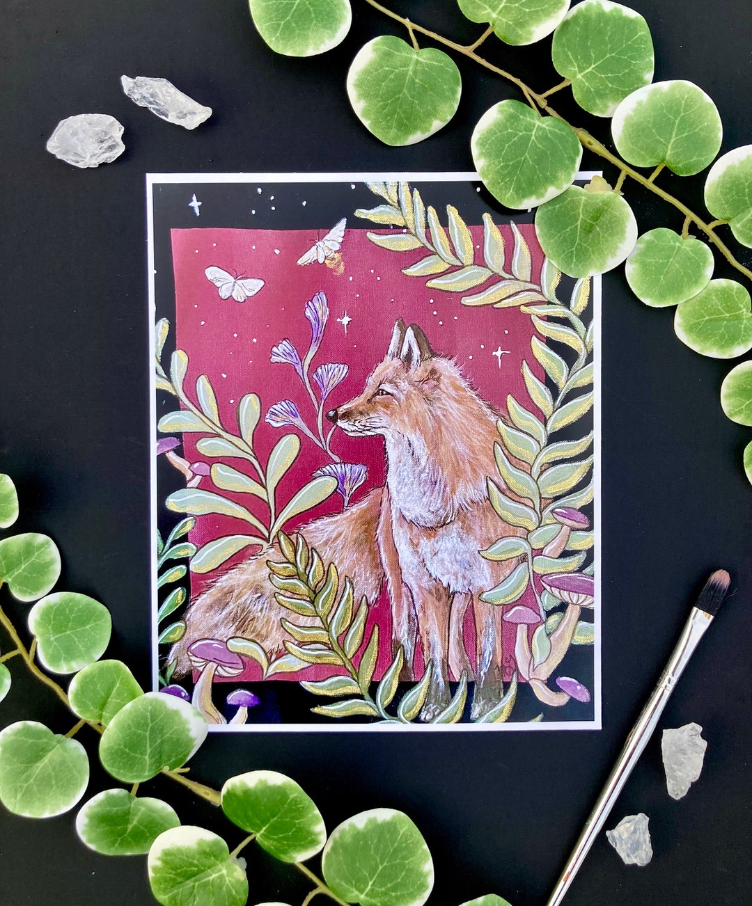 Cottagecore Fox Art Print, Fox Wall Art - Etsy
