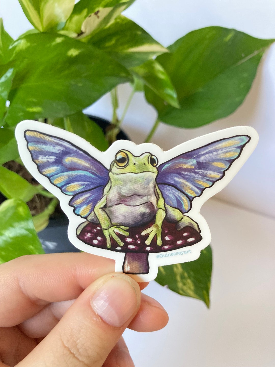 Fairy Frog Waterproof Sticker, Vinyl Frog Sticker, Winged Frog Laptop ...