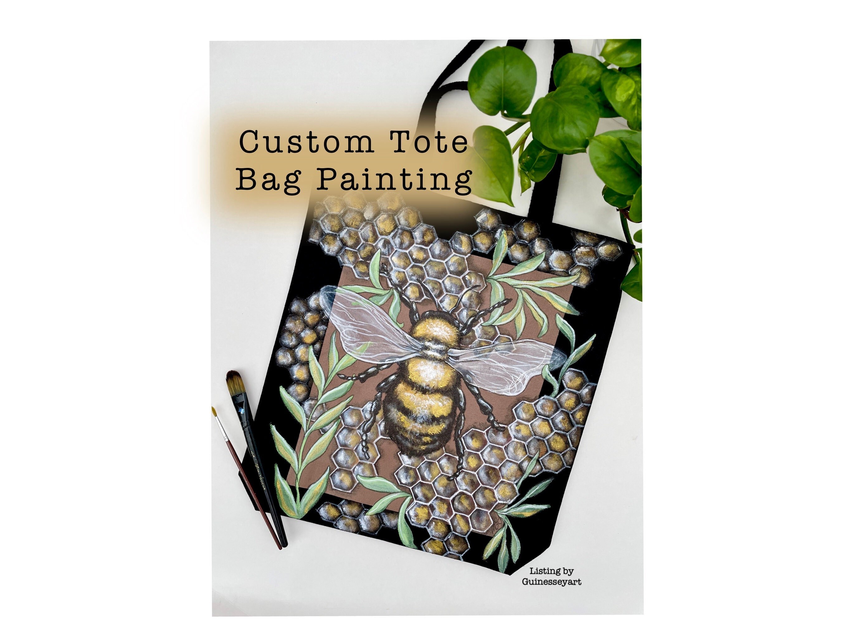 Custom Tote Bag Painting Hand Painted Tote Bag Customizable | Etsy