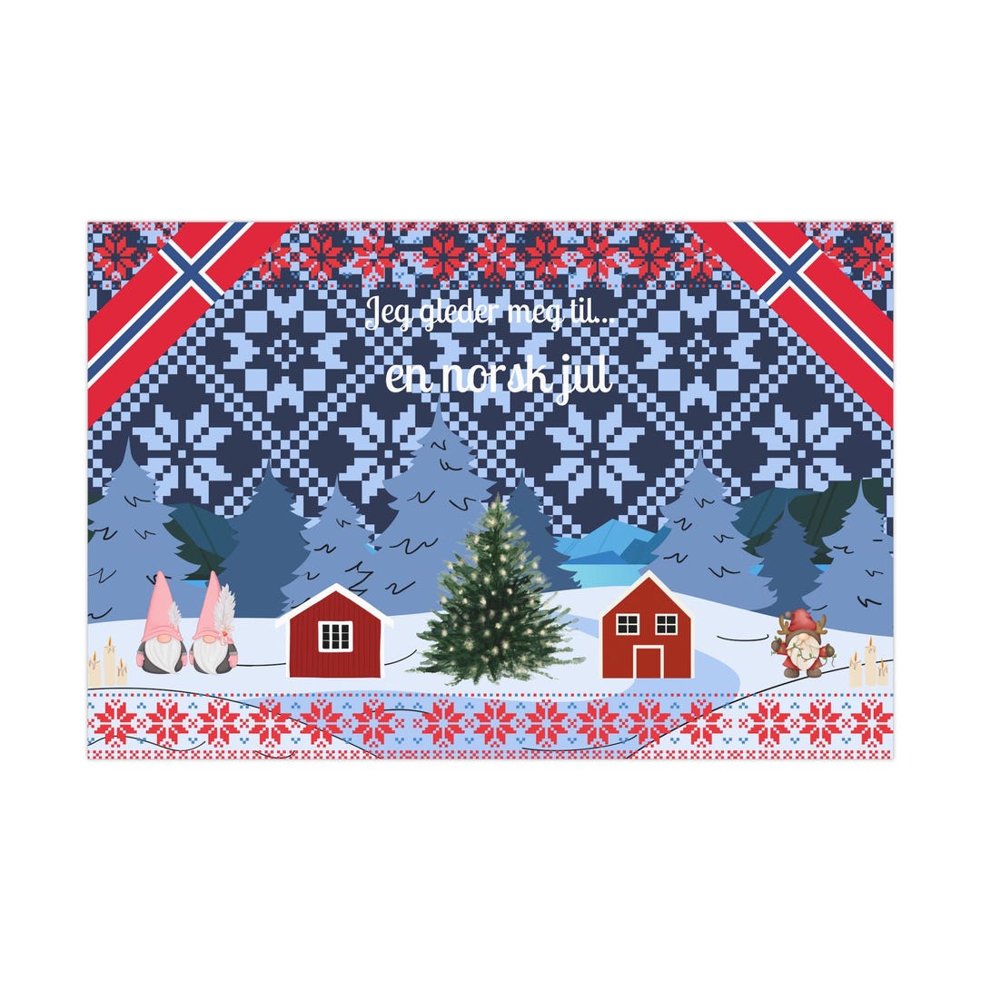 Norwegian Christmas Wrapping Paper Norsk Jul Gift Wrap Scandinavian ...