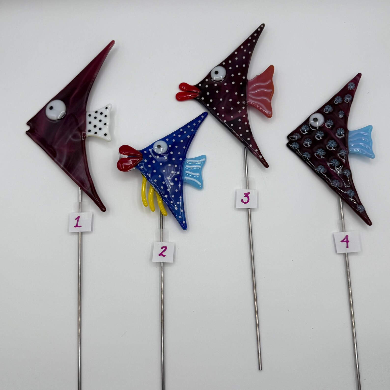 Festive Fused Glass Fish Plant Stakes - Choose ONE - Etsy