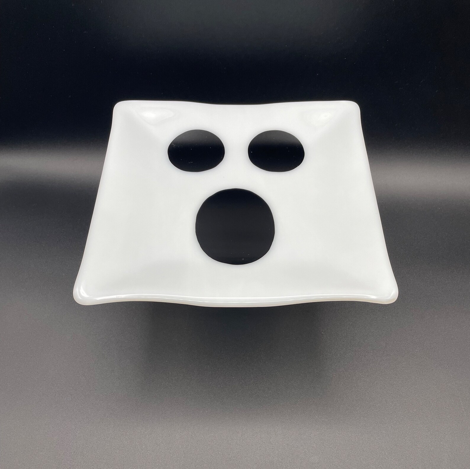 Festive Fused Glass Ghost Plate - 8" Square - Etsy