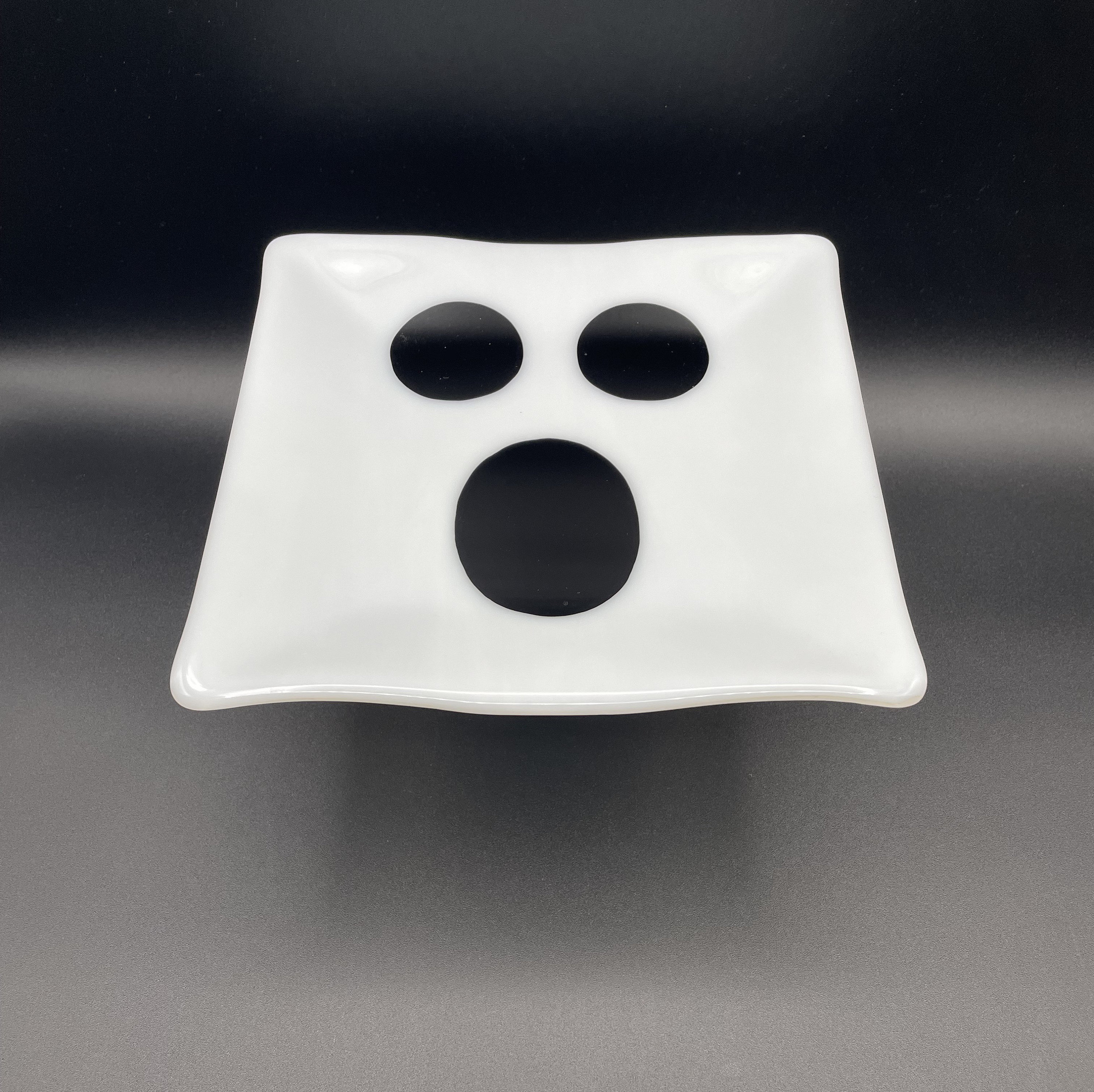 Festive Fused Glass Ghost Plate - 8" Square - Etsy