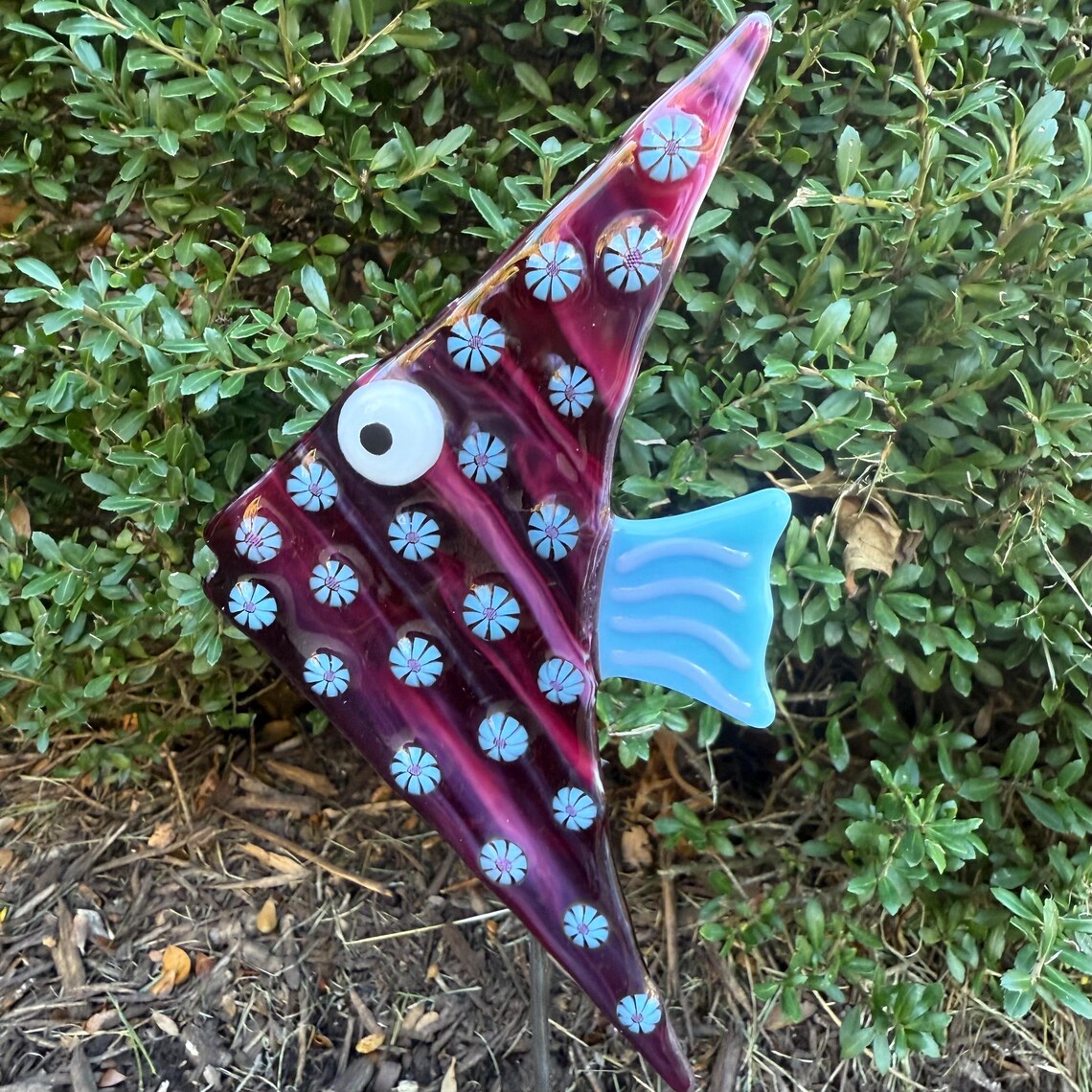 Festive Fused Glass Fish Plant Stakes - Choose ONE - Etsy