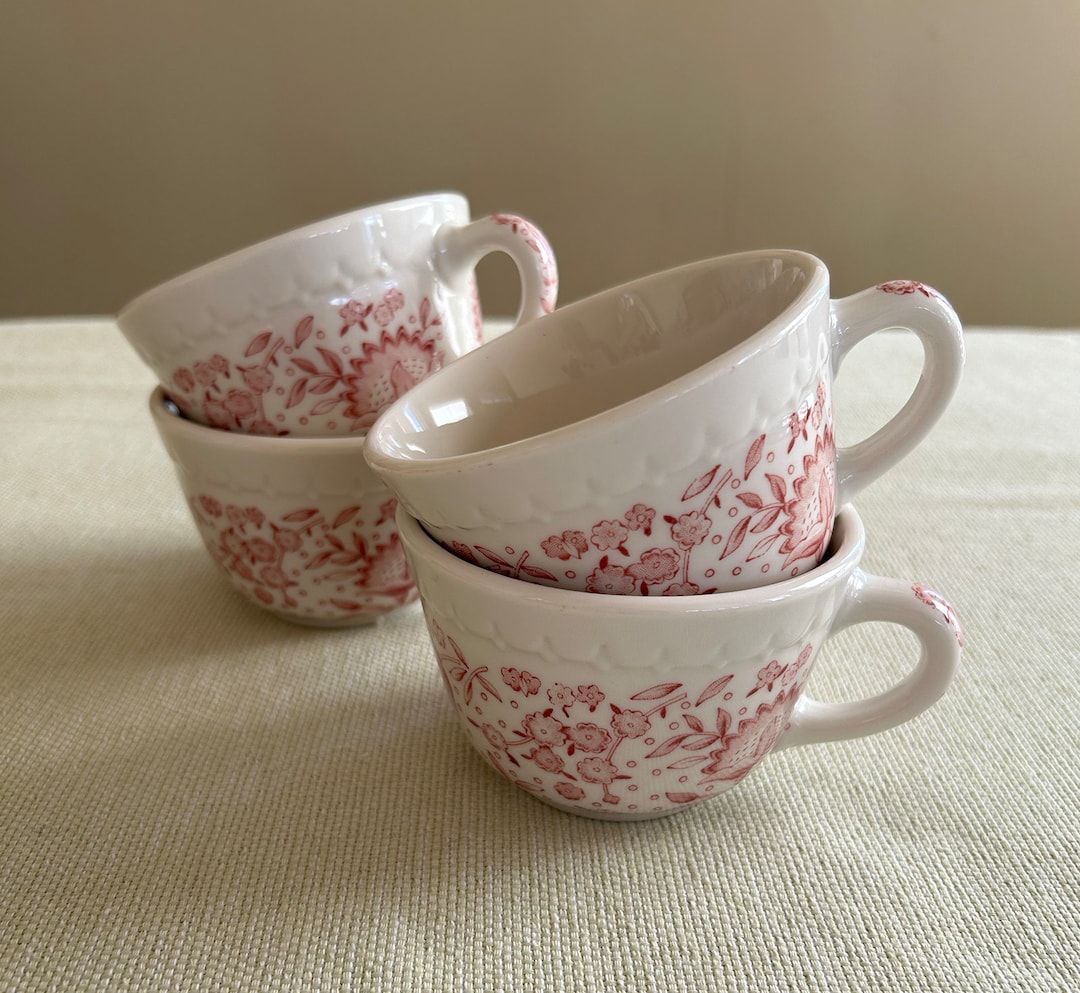 Syracuse China Roxbury (mayflower Red) Pattern – Coffee/tea Cups, Set ...