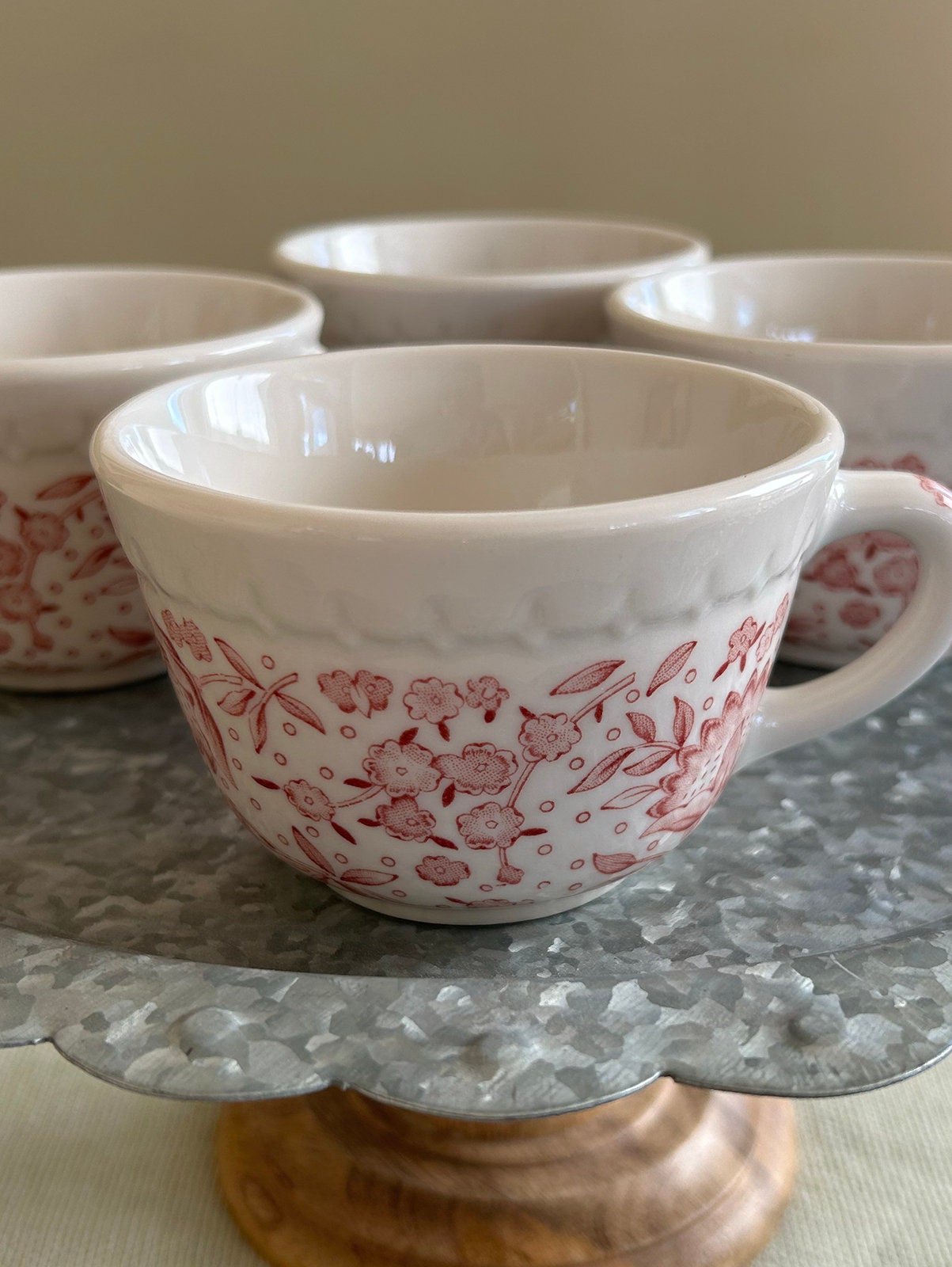 Syracuse China Roxbury (mayflower Red) Pattern – Coffee/tea Cups, Set ...