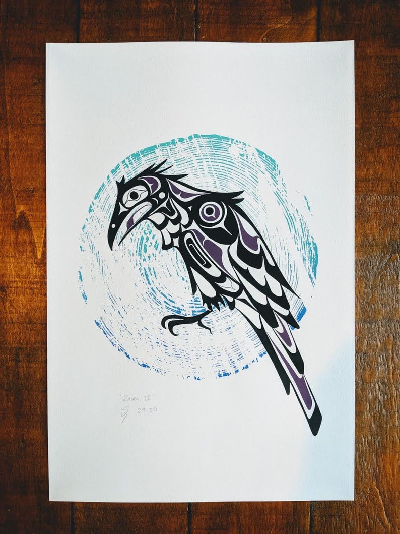 Raven Formline Art - Northwest Coast Style - Handmade Screen Print ...