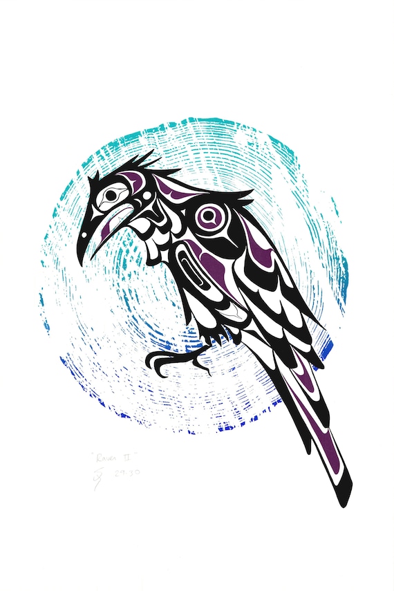 Raven Formline Art Northwest Coast Style Handmade Screen - Etsy