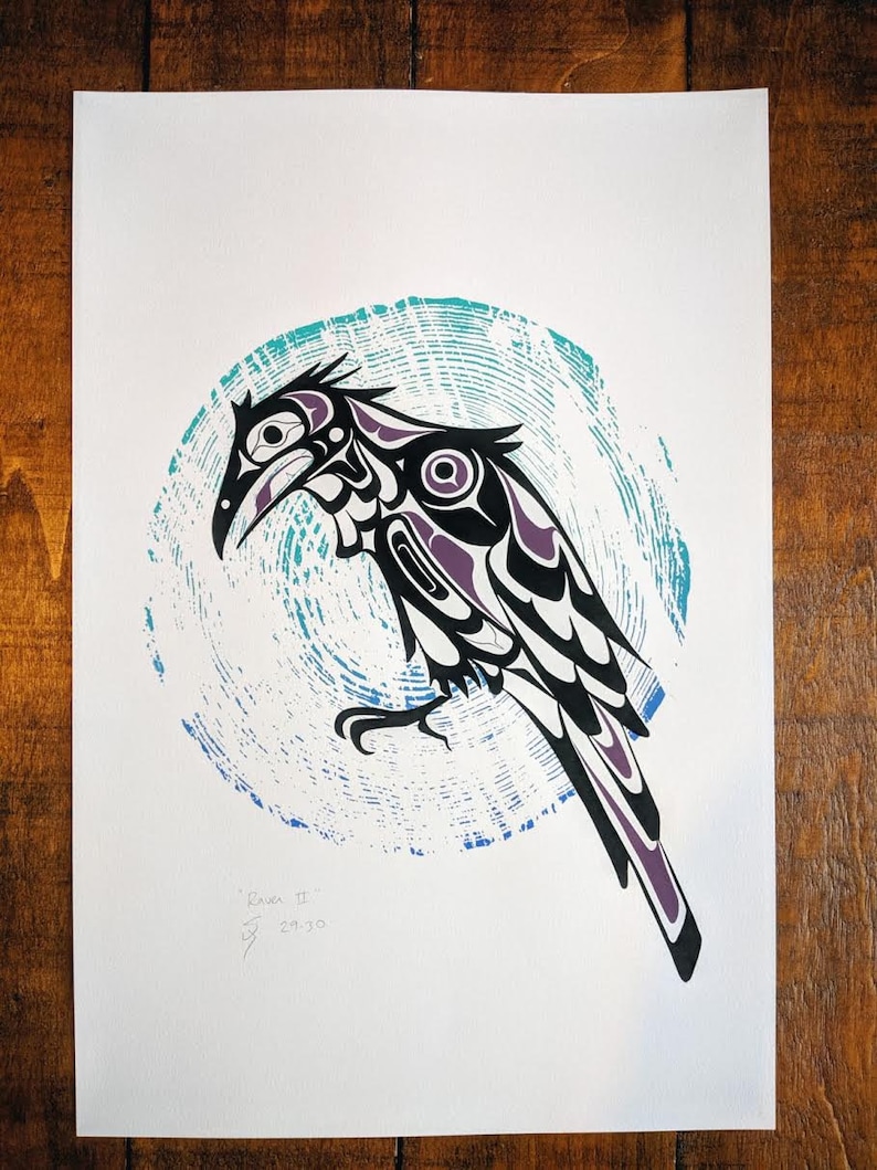 Raven Formline Art - Northwest Coast Style - Handmade Screen Print ...