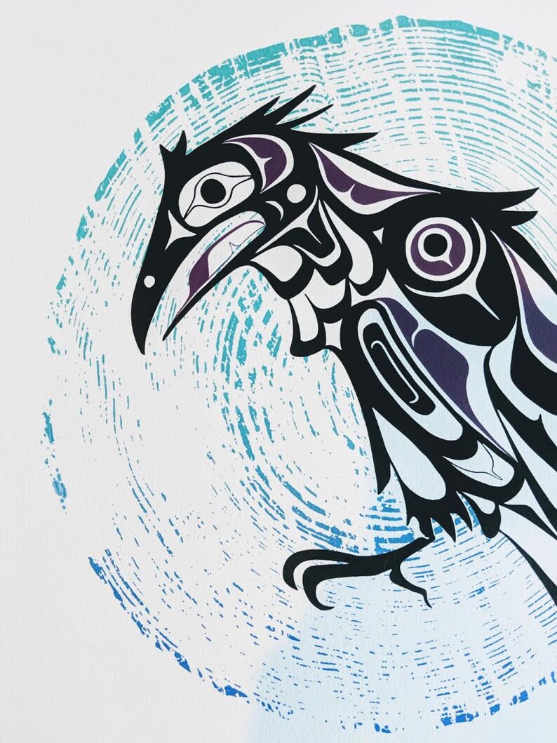 Raven Formline Art - Northwest Coast Style - Handmade Screen Print ...