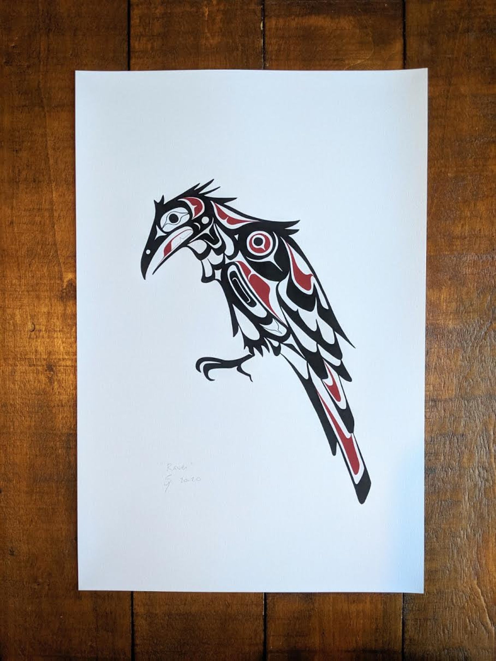 Raven Screen Print - Pacific Northwest Coast Style Art- Handmade ...